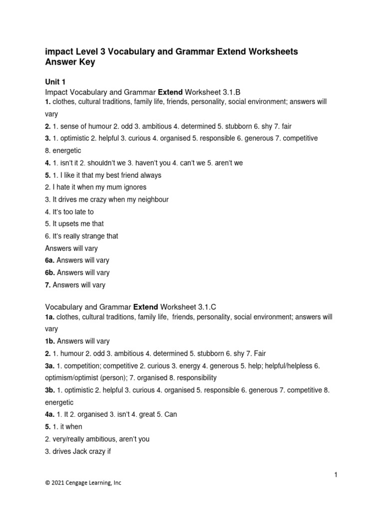 Impact Level 3 Answer Key | PDF | Flight | Gliding