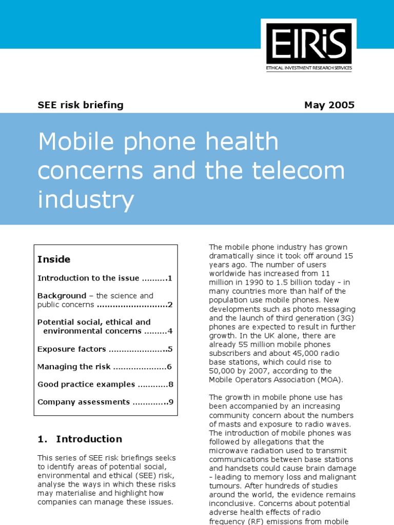 Risk Mobile Phones 05 | PDF | Base Station | Mobile Phones