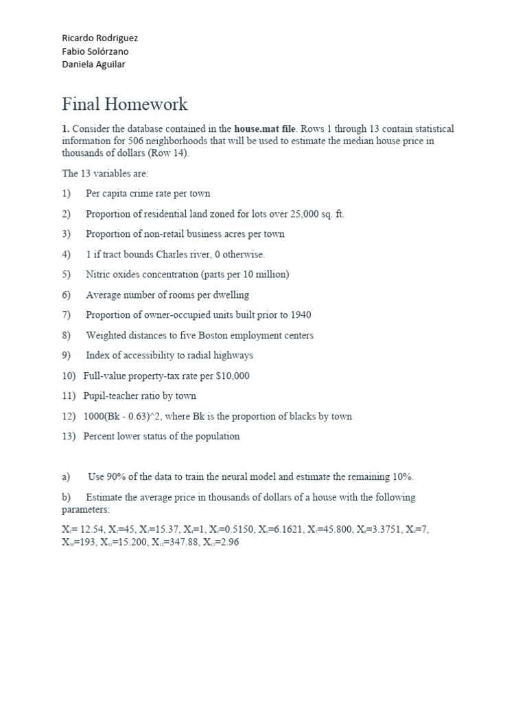 Final Homework | PDF | Machine Learning | Computational Neuroscience