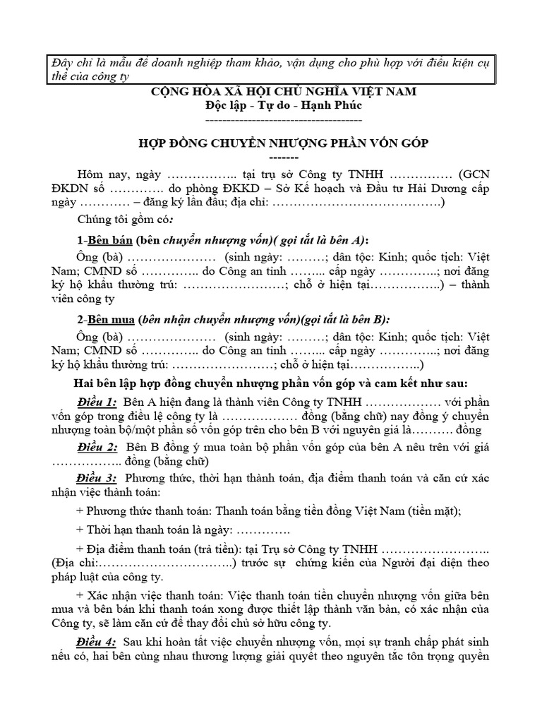 Hop Dong Chuyen Nhuong | PDF