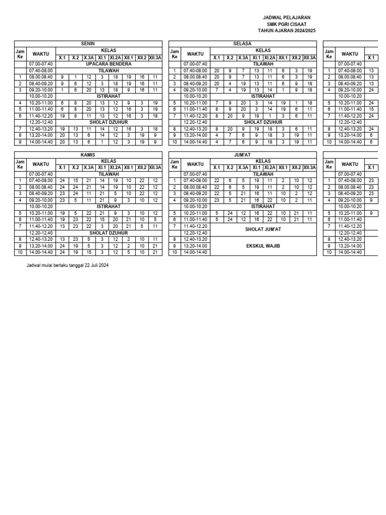 Draft Jadwal Baru | PDF