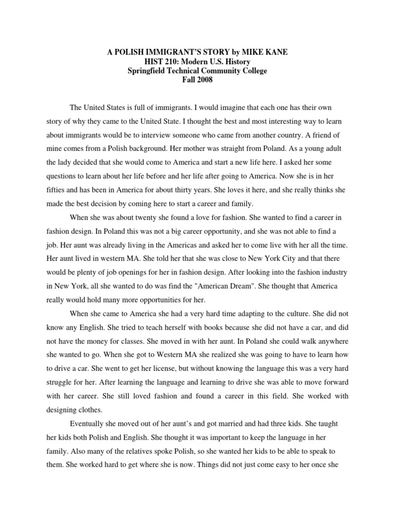 Polish Immigrants Story | PDF