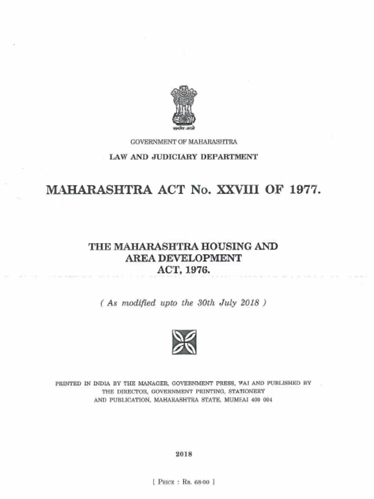 The Maharashtra Housing and Area Development Act, 1976 | PDF