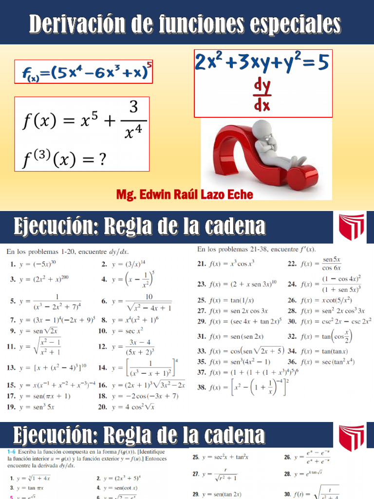 Sesion - 2-Ejercicios - Regla de La Cadena - Derivada Orden Superior - Implícita | PDF