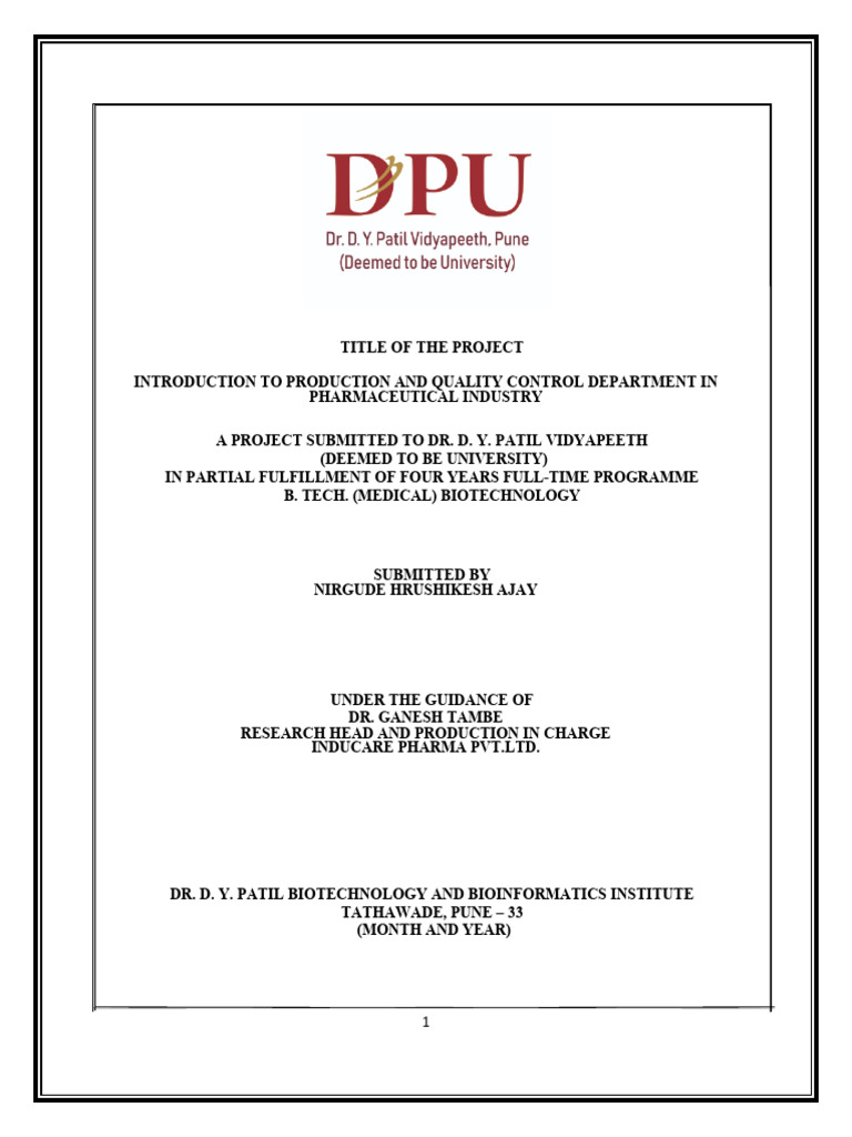 Hrushikesh Nirgude Final Thesis Report 1 | PDF | Tablet (Pharmacy) | Titration