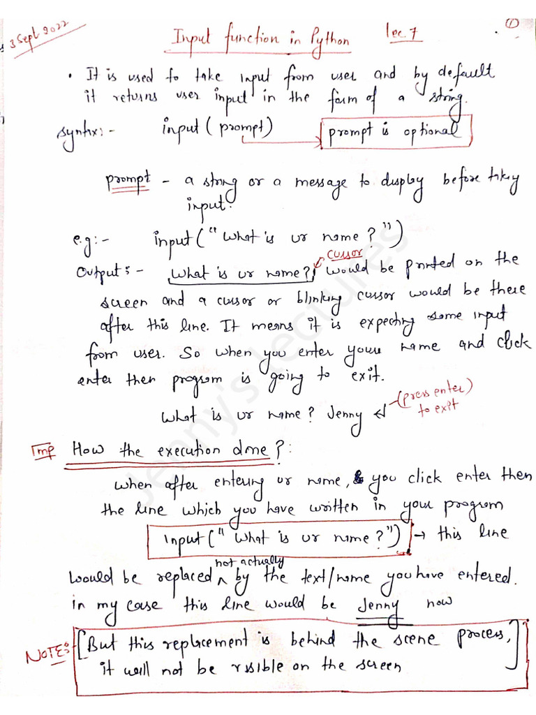 Input in Python | PDF