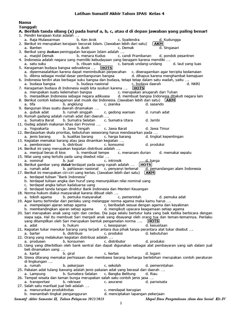 Sas Ipas Kelas 4 Semester 2 | PDF