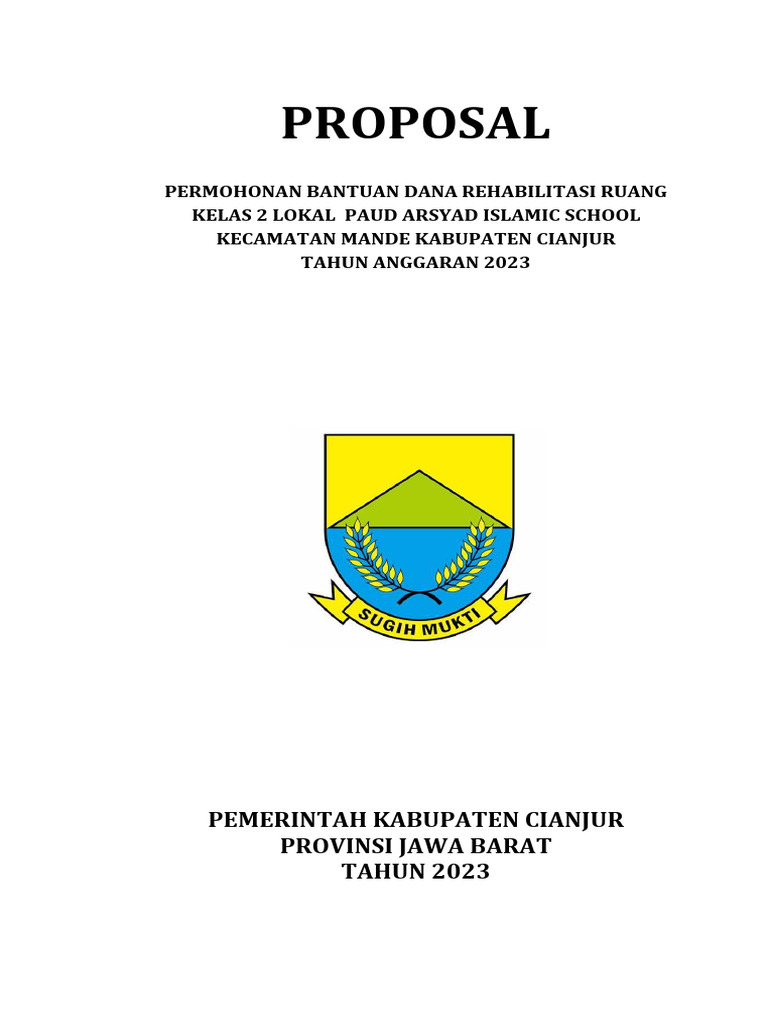 Proposal Rehab Paud Arsyad Islamic School | PDF