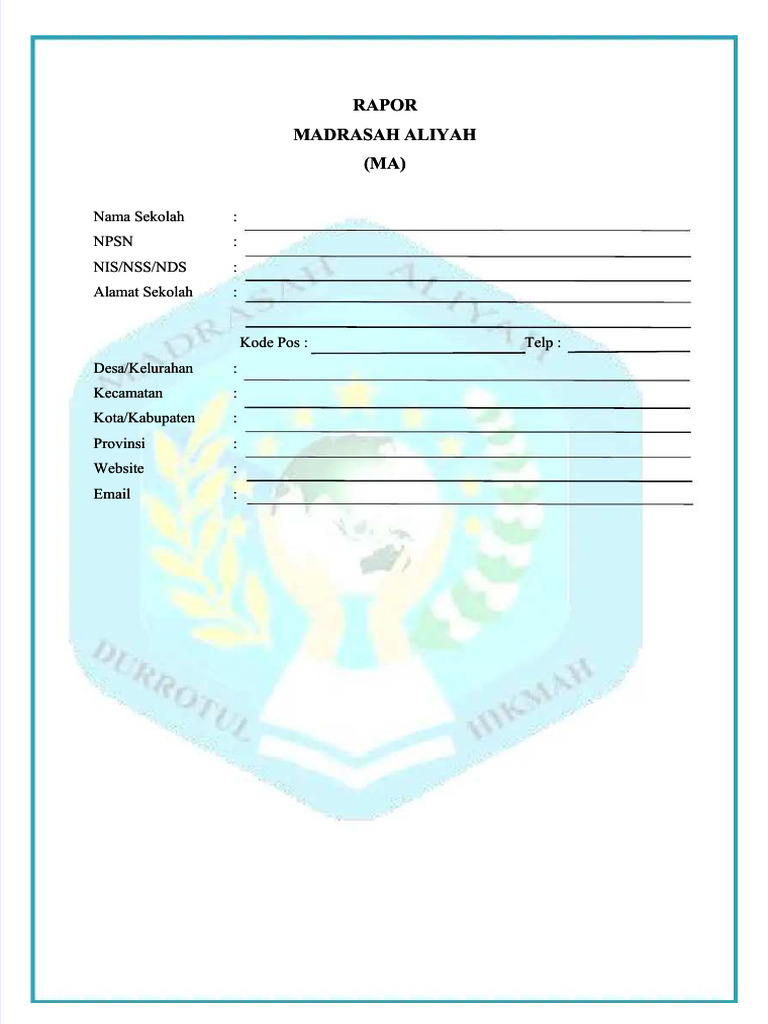 PDF Contoh Format Isi Rapot Kurikulum 2013 Compress | PDF