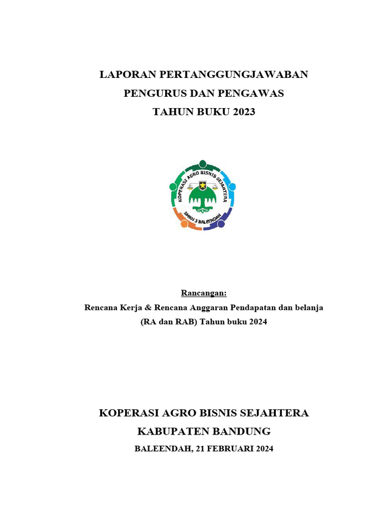 Laporan Koperasi Agro 2023 | PDF