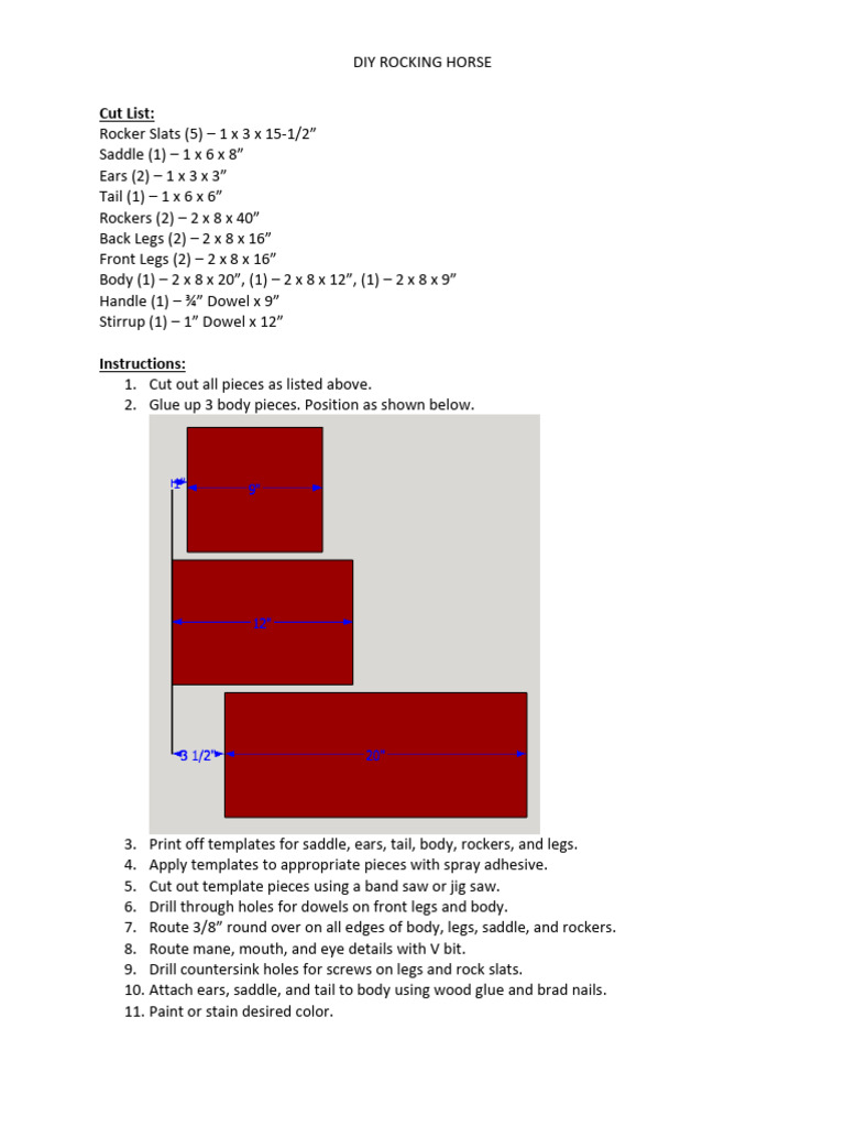 Rocking Horse Template & Plans | PDF