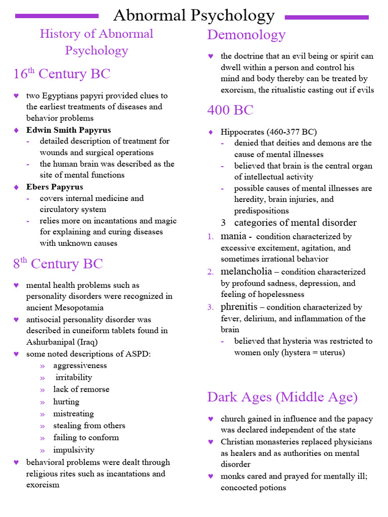 History of Abnormal Psychology | Download Free PDF | Abnormal ...