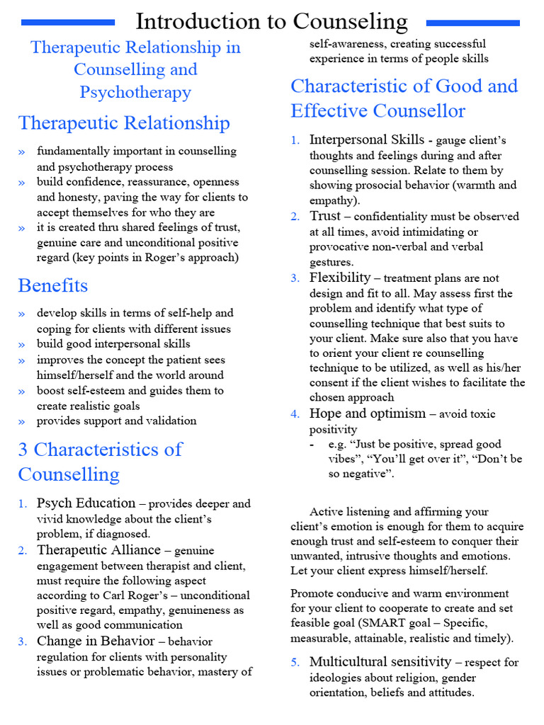 Prelim Intro To Counseling | PDF | Psychotherapy | Id