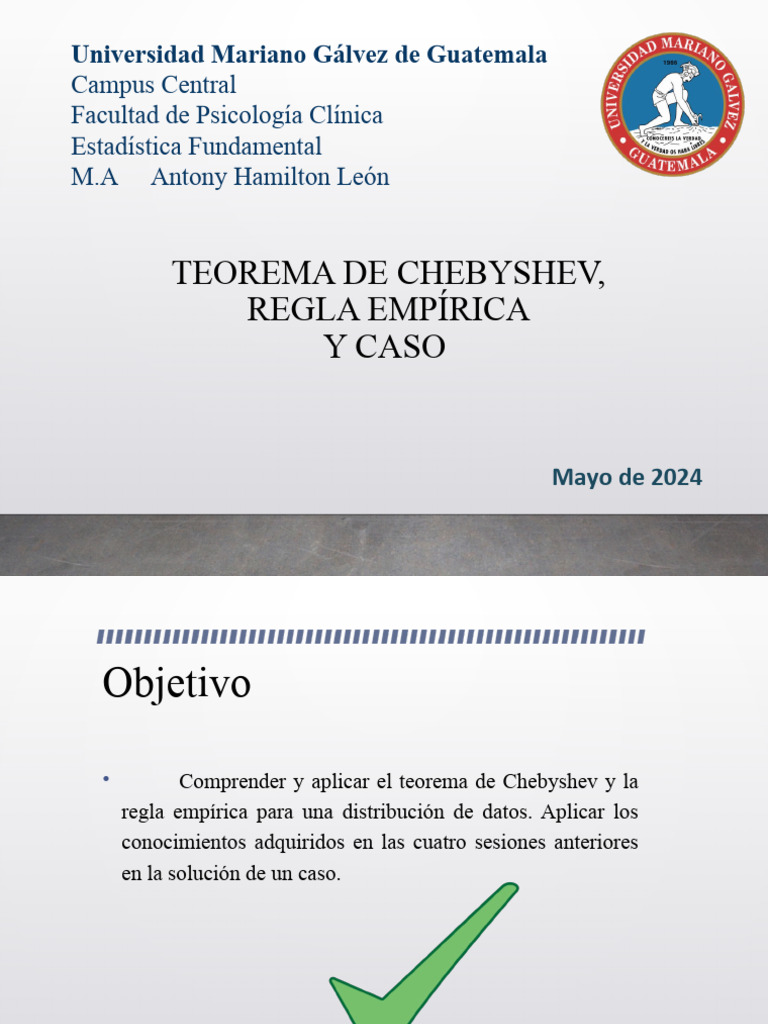 Teorema de Chebyshev y Regla Empírica | PDF | Desviación Estándar