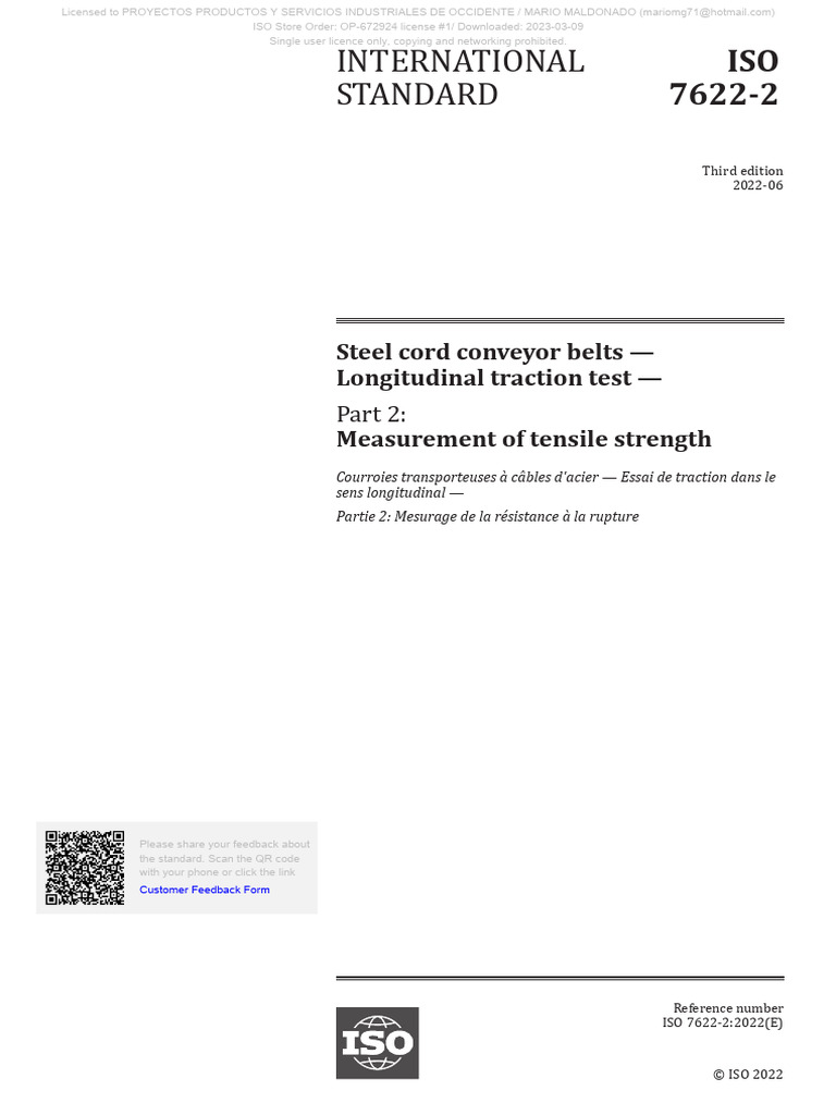 ISO 7622-2 2022 Bandas Cable de Acero | PDF | International ...