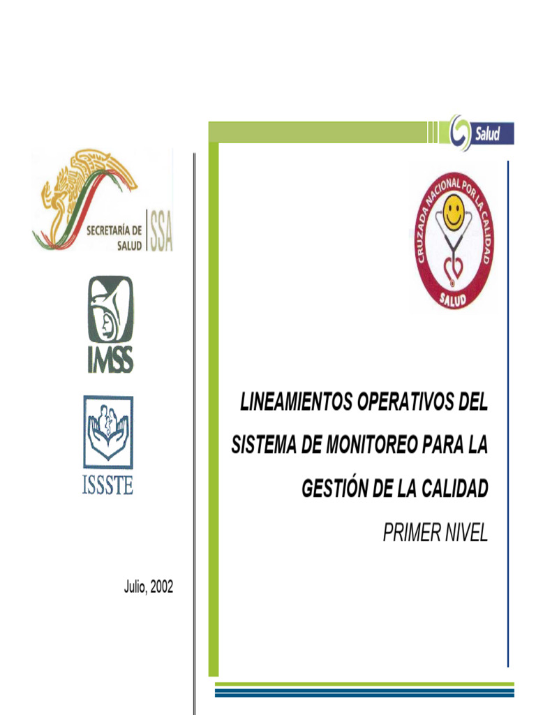 Lineamientos Operativos Del Sistema de Monitoreo para La Gestión de La Calidad | PDF | Calidad ...