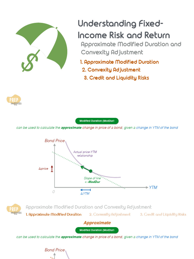 Slides Fixed Income Risk and Return Approximate Modified Duration and Convexity Adjustment | PDF ...