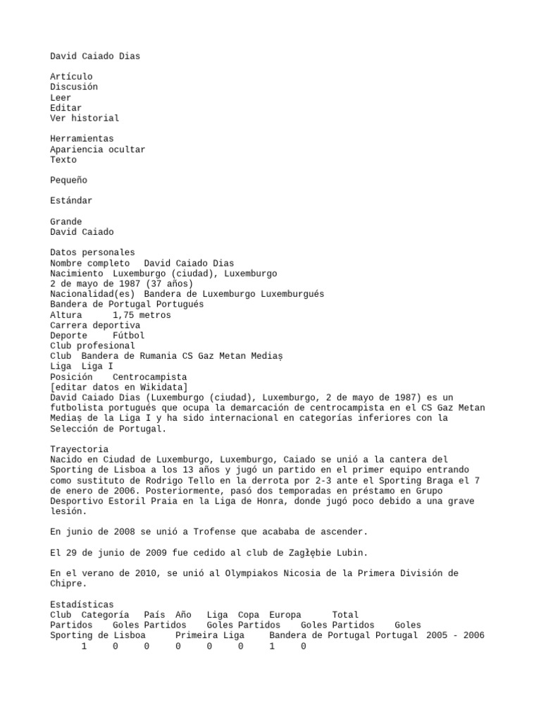 David Caiado | PDF | Ligas deportivas | Asociación Nacional de Fútbol ...