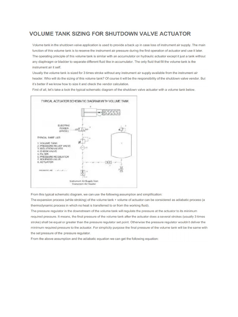Volume Tank Sizing | PDF