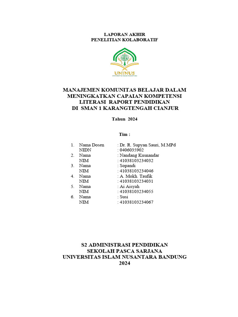 Laporan Mini Riset Kelompok 1 (Matkul Metodologi) | PDF | Karier & Perkembangan | Sains & Matematika