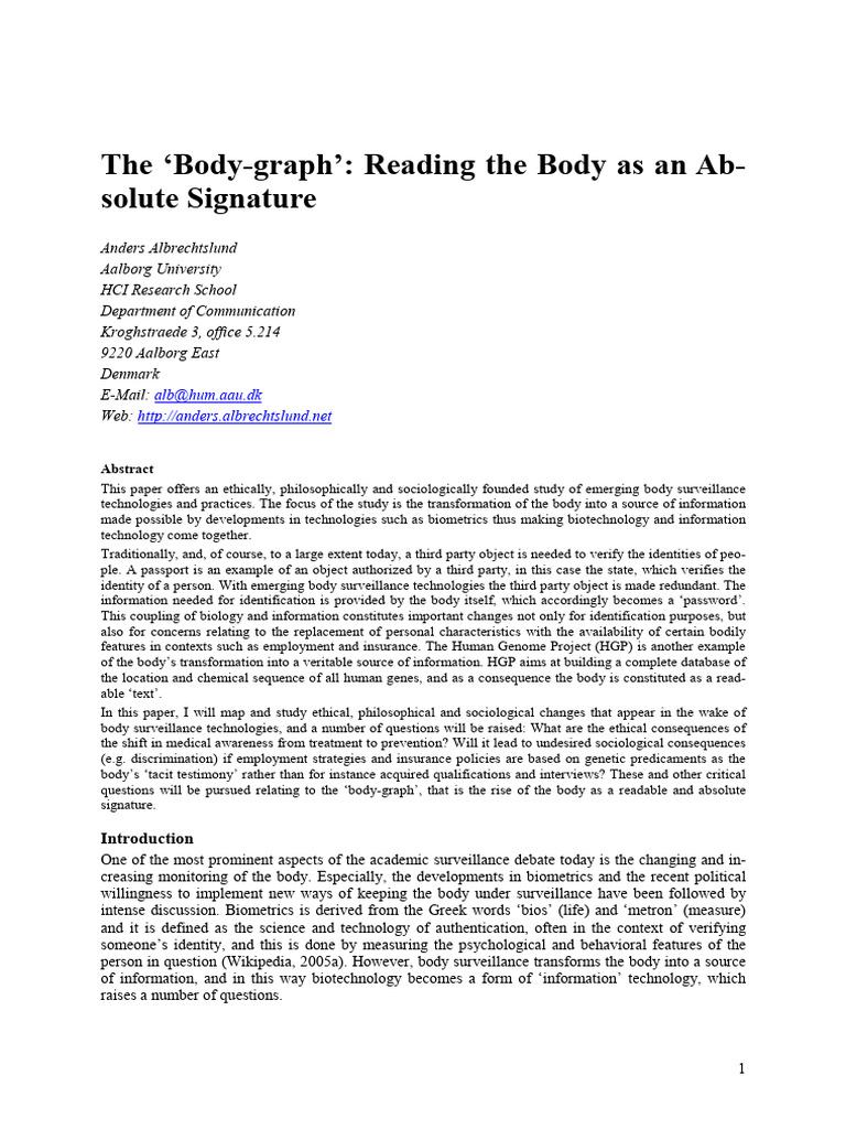 The Body Graph Reading The Body As An Ab | Download Free PDF | Edmund ...