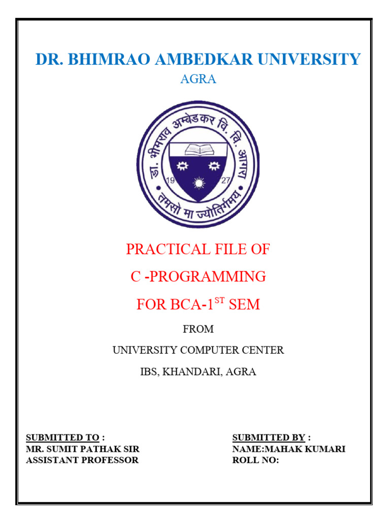 BCA 1st Sem C-Programming Practical | PDF