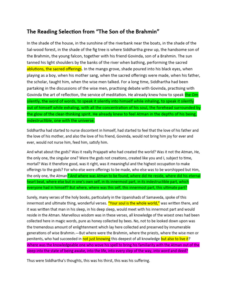 Siddhartha's Journey of Self-Discovery | PDF | Religion & Spirituality