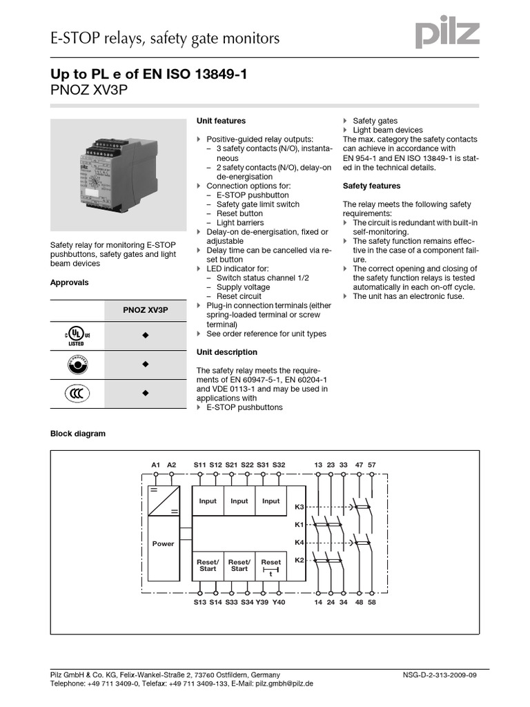 PNOZ XV3P en | PDF | Relay | Fuse (Electrical)