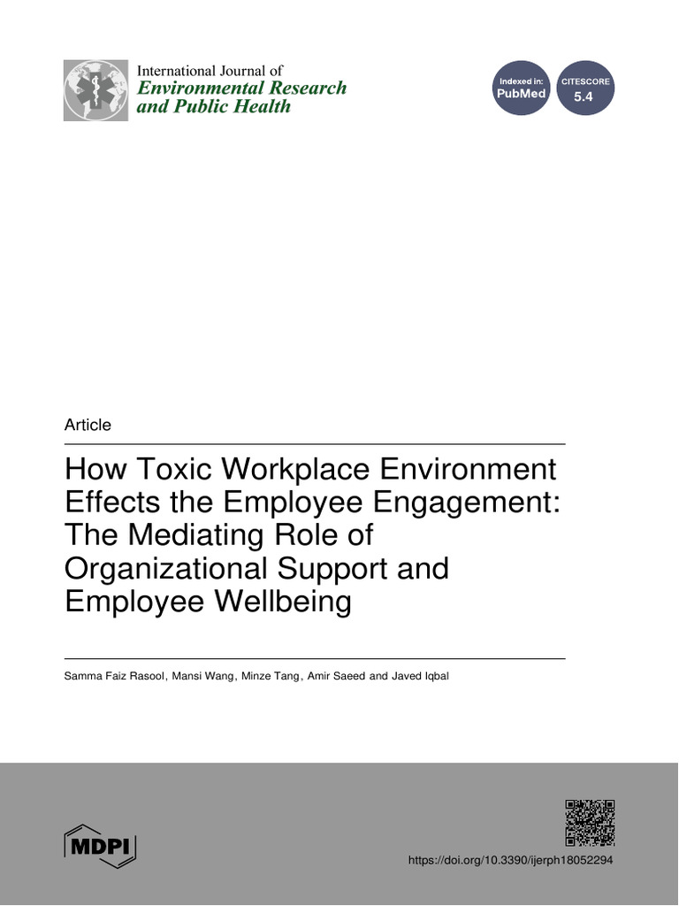 How Toxic Workplace Environment Effects the Employee Engagement The Mediating Role of ...