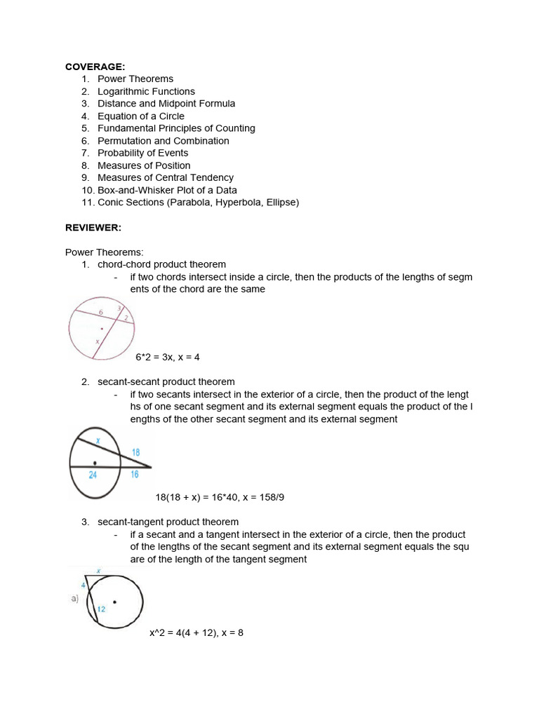 Math Term 3 Reviewer | PDF | Circle | Trigonometric Functions
