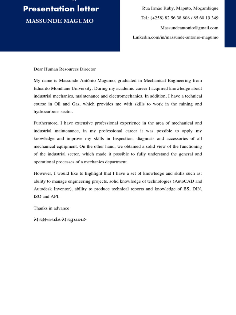 Presentation Letter | PDF | Business | Art