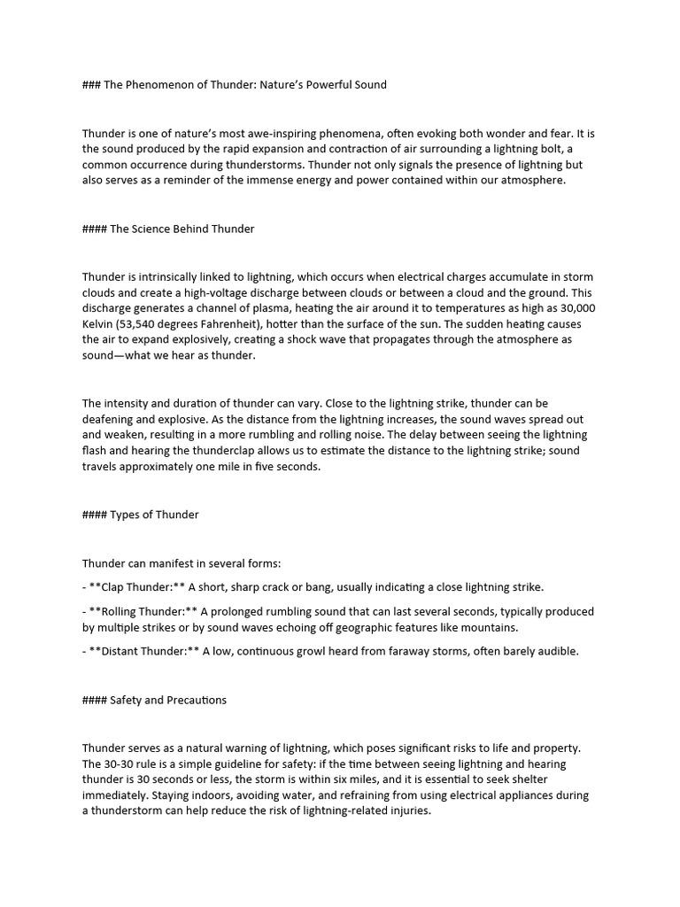 The Phenomenon of Thunder | PDF | Lightning | Thunder