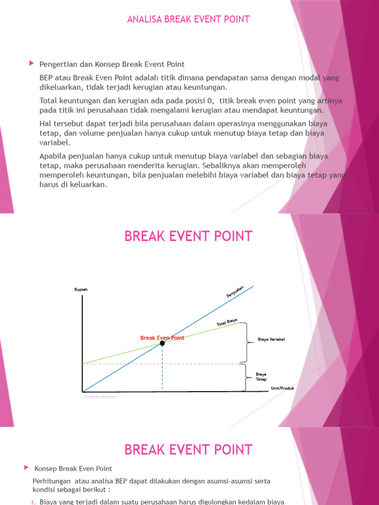 Analisa Titik Impas (Break Even Point) | PDF | Pengelolaan Keuangan & Uang | Komputer