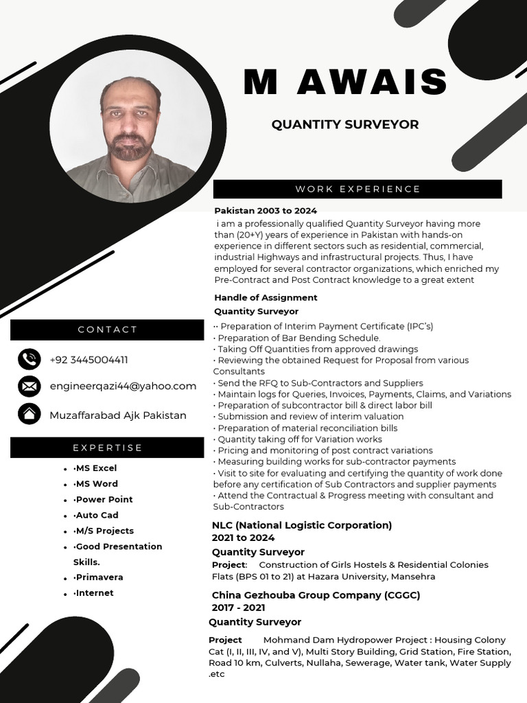 M Awais Resume | PDF | Engineering