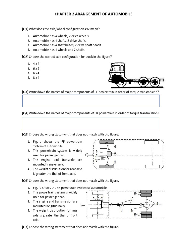 Chapter 2 Arrangement of Automobile | PDF | Axle | Manufactured Goods