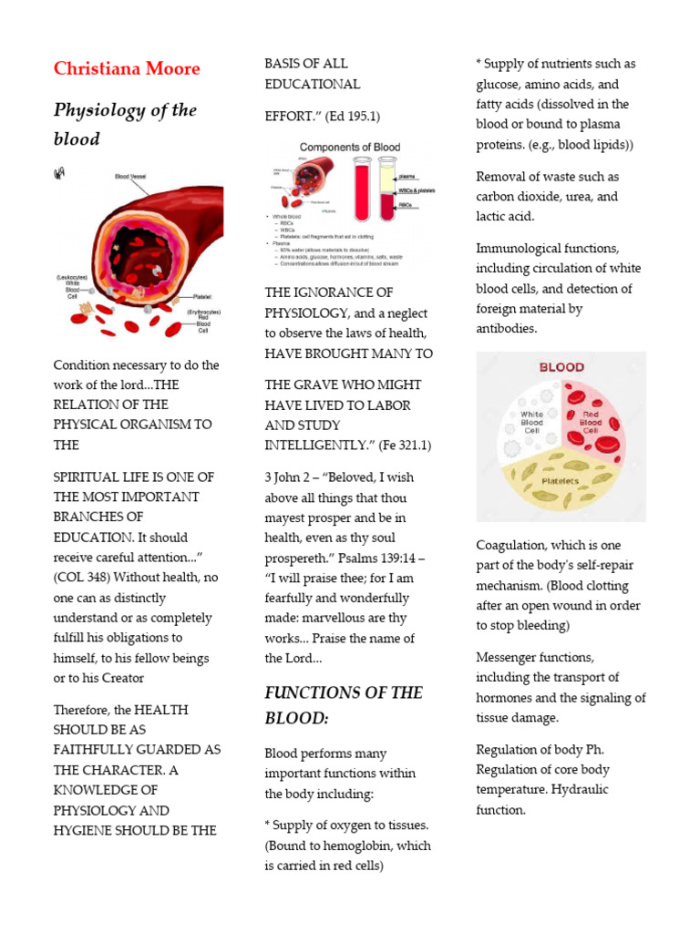 Physiology of The Blood 1 | Download Free PDF | Blood | Biology
