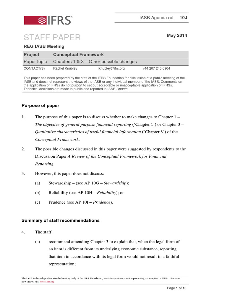 Conceptual Framework Project Pdf International Financial Reporting Standards Financial