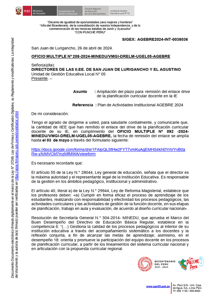 Oficio M. 208 - Ampliación | PDF | Evaluación | Maestros