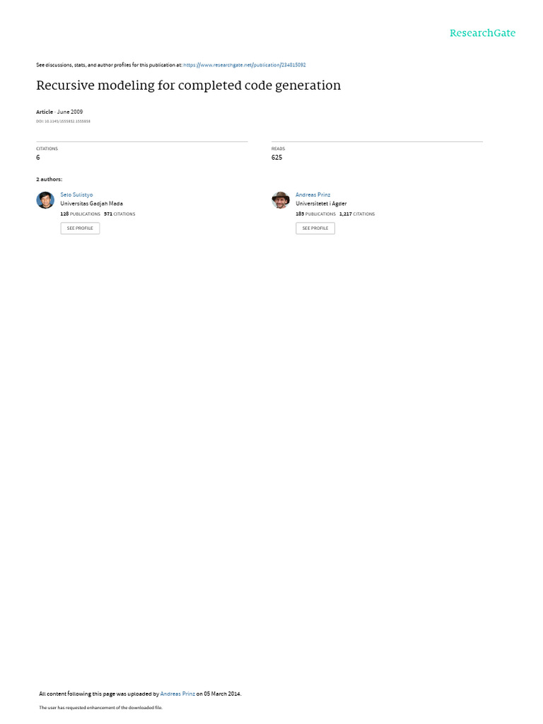 Recursive Modeling for Completed Code Generation | Download Free PDF | Unified Modeling Language ...