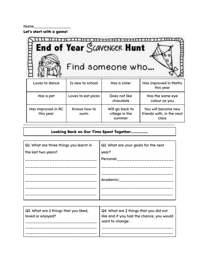 EOY Reflection | PDF