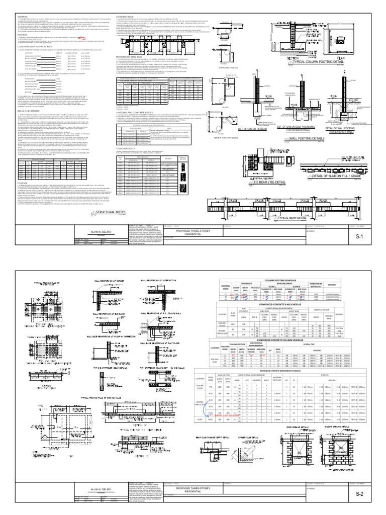 Three Storey Chua Structural | Download Free PDF | Concrete | Beam (Structure)