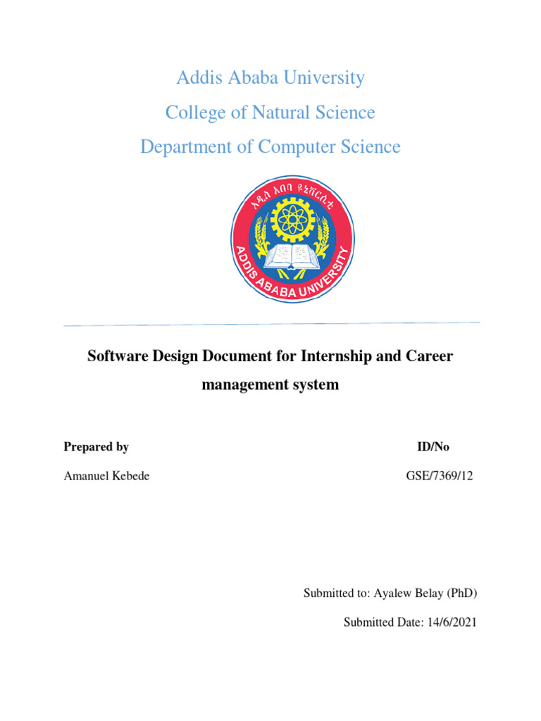 Software Design for Internship System | PDF | Databases | Relational ...
