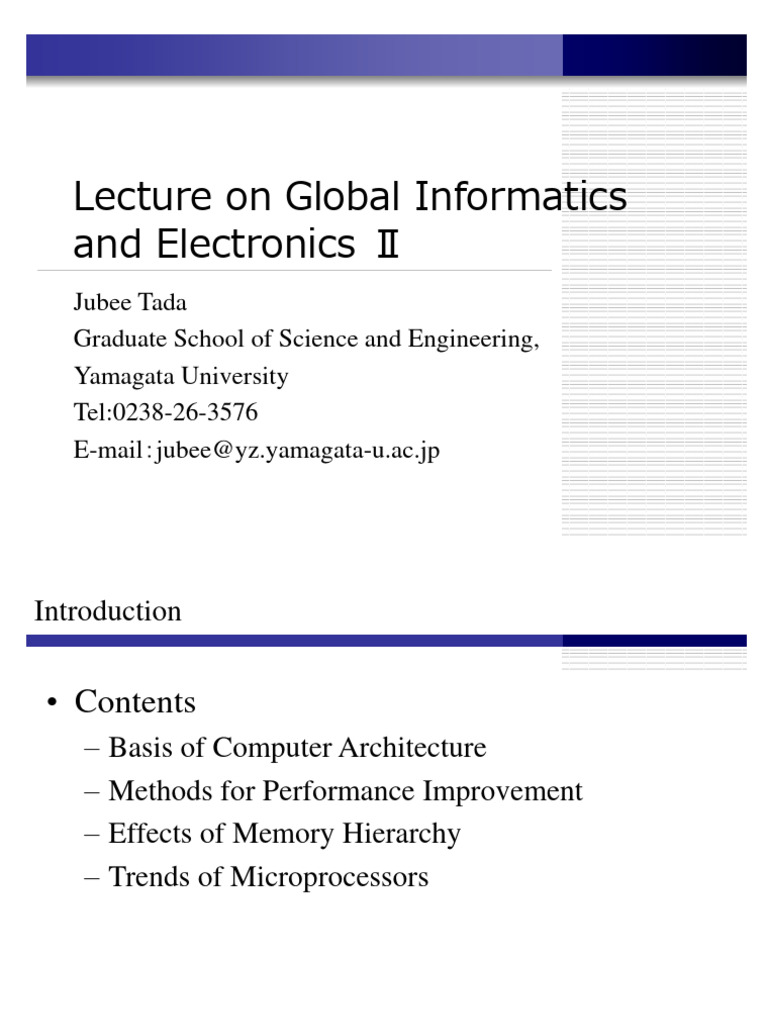 Lecture On Global Informatics and Electronics | PDF | Central Processing Unit | Computer Data ...