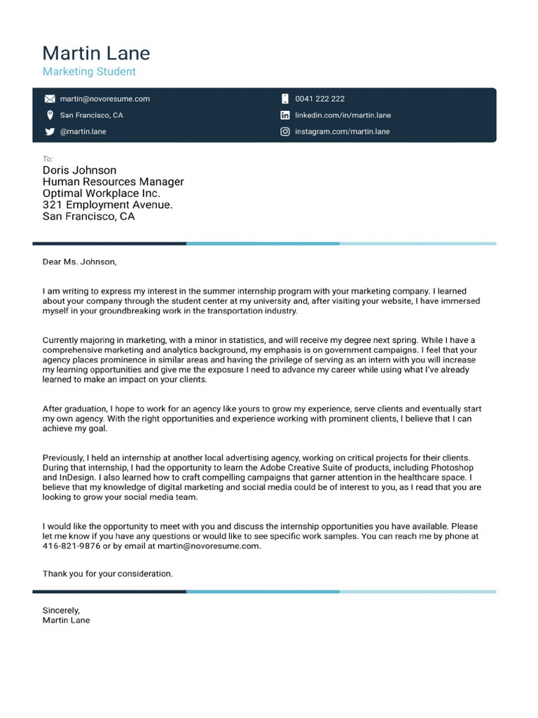 Cover Letter Template | PDF