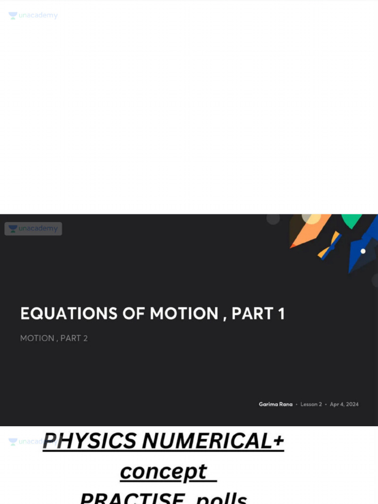 EQUATIONS OF MOTION PART 1 With Anno 1716536244765 | PDF