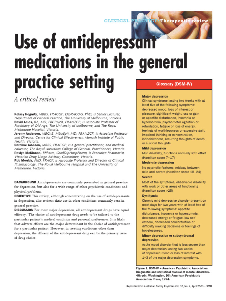 RACGP | PDF | Antidepressant | Major Depressive Disorder