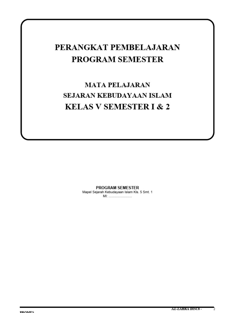 Perangkat Pembelajaran Kls 5 SMT 1 & 2 | PDF