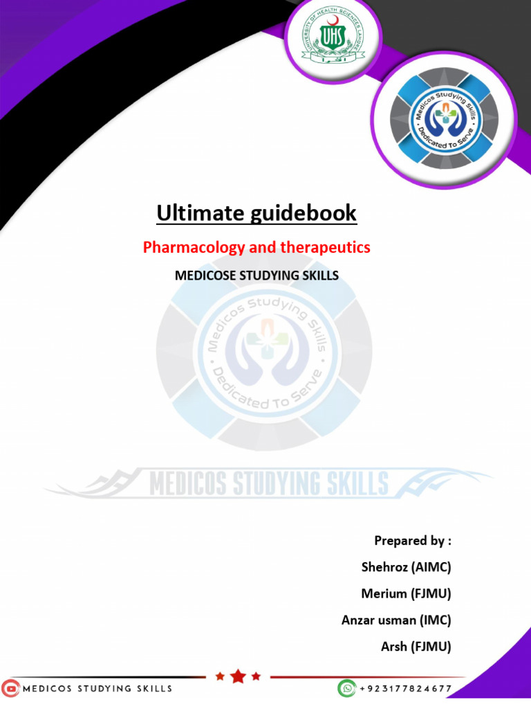Pharmacology Guideline by Mss | PDF | Bioavailability | Antipsychotic