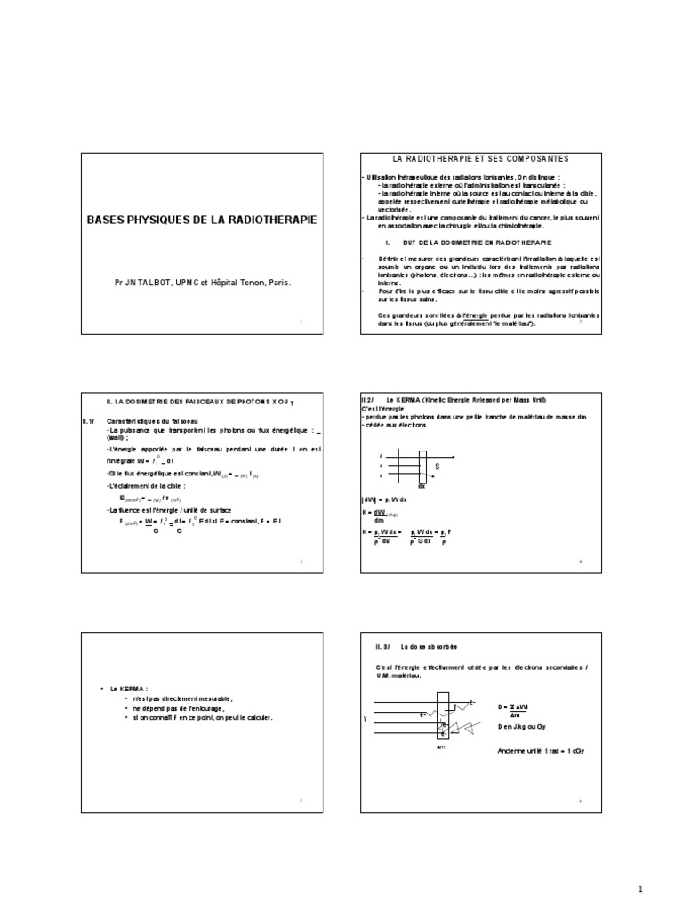 Bases de la radiothérapie et dosimétrie | PDF | Radiothérapie | Dose ...
