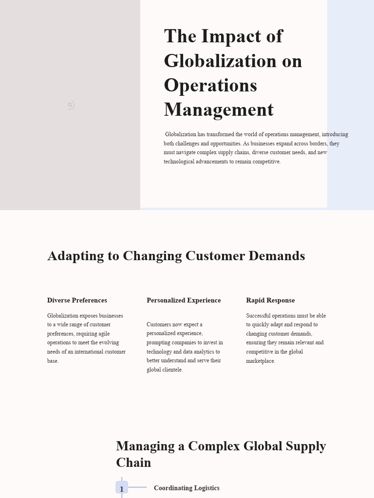 Globalization's Impact on Operations Management | PDF | Supply Chain ...